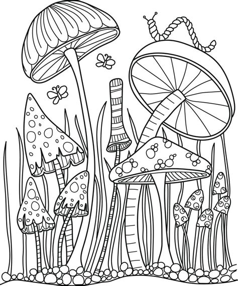 Mushroom Coloring Pages For Adults