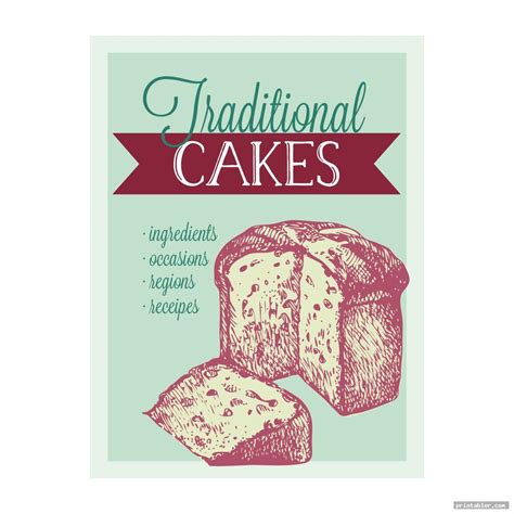 Colorful Cookbook Covers Printable