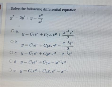 solved solve the following differential equation