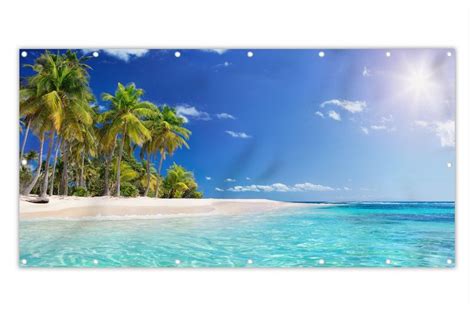 Muchowow Balkonsichtschutz Strand Meer Palme Sonne Sommer 1 St