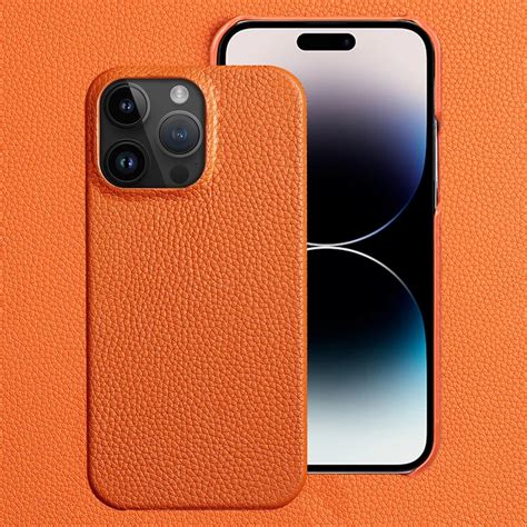 Capa De Telefone De Couro Genu No Luxuoso Tampa Traseira Para IPhone 15
