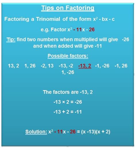 Factoring A Trinomial Tips And Tricks