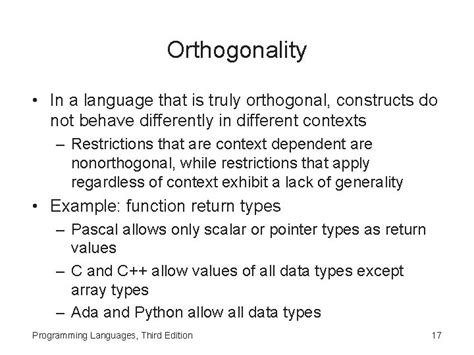 Programming Languages Third Edition Chapter 2 Language Design
