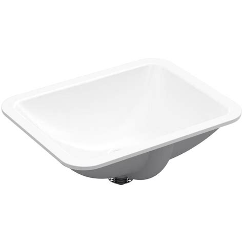 Kohler Caxton White Undermount Rectangular Bathroom Sink With Overflow At