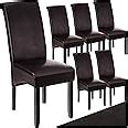 tectake 6er Set Stühle Kunstleder Stuhl mit hoher Rückenlehne