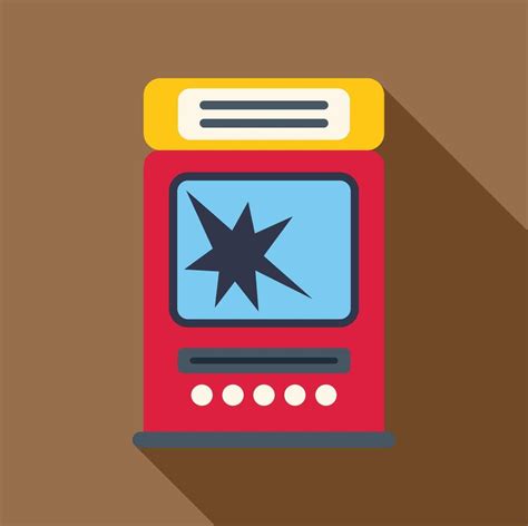 Red Retro Arcade Game Machine With Broken Screen Displaying Explosion 50718519 Vector Art At