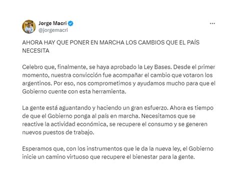 Las Repercusiones Del Arco Político Tras La Aprobación De La Ley Bases