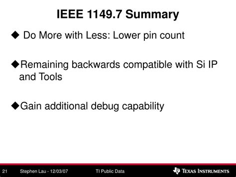 PPT IEEE P1149 7 A Complementary Superset Of The IEEE 1149 1 Standard PowerPoint Presentation