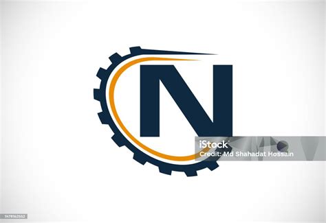기어가 있는 이니셜 N 알파벳 기어 엔지니어 로고 디자인 자동차 기계 기술 설정 수리 사업 및 회사 정체성에 대한 로고 강철에 대한 스톡 벡터 아트 및 기타 이미지 Istock