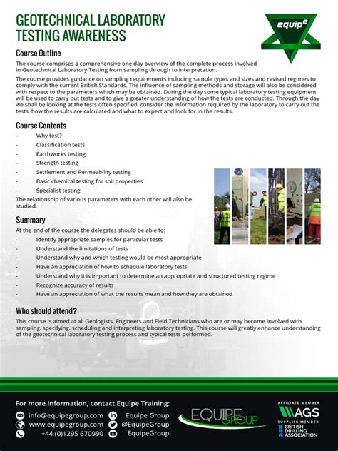 Geotechnical Laboratory Testing Awareness Pdf