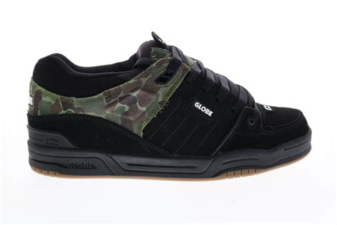 Globe Fusion Gbfus Mens Black Nubuck Skate Inspired Sneakers Shoes