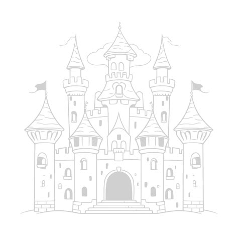 어린이 만화 개요 스케치를 위한 타워 색칠 페이지가 있는 다채로운 성 그림 일러스트 벡터 그림 일러스트 만화 일러스트 벡터 일러스트 Png 일러스트 및 벡터 에 대한