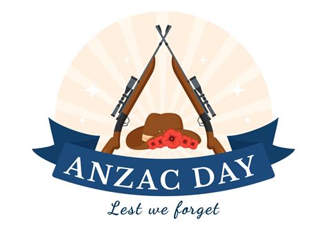 Anzac Day Of Lest We Forget Illustration With Remembrance Soldier
