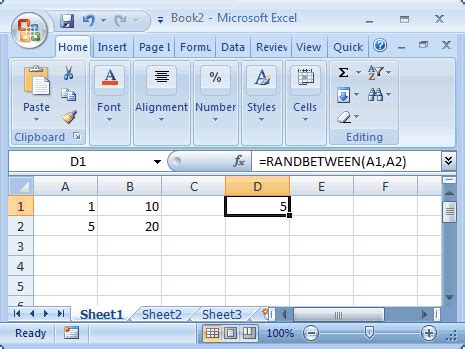 Ms Excel How To Use The Randbetween Function Ws