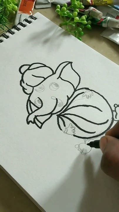 Cute Ganeshaji Drawing 💫😍🌺shorts Youtubeshorts Ganesh Ganpati