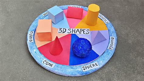 3d Shapes Model For School Project Math Shapes Project Model 3d