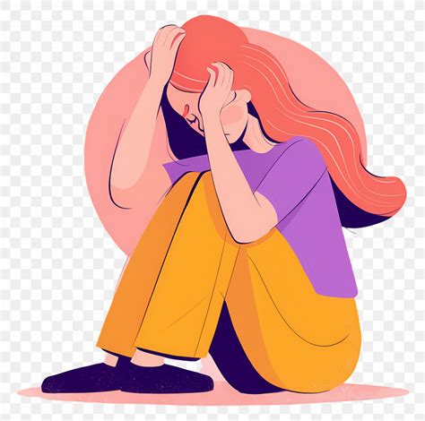 World Introvert Day Illustration Of A Sad Woman Sitting Png