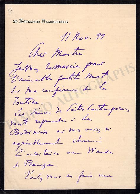 Jules Claretie Autograph Letters Signed Set X 2 Tamino