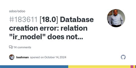 180 Database Creation Error Relation Irmodel Does Not Exist
