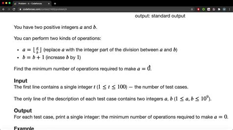 problem a add and divide codeforces round 701 div2 youtube