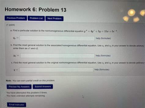 Solved Homework 6 Problem 13 Previous Problem Problem List