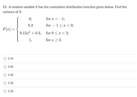 solved a random variable x ﻿has the cumulative distribution