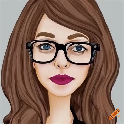 Sassy Woman With Glasses And Brown Hair Artwork On Craiyon