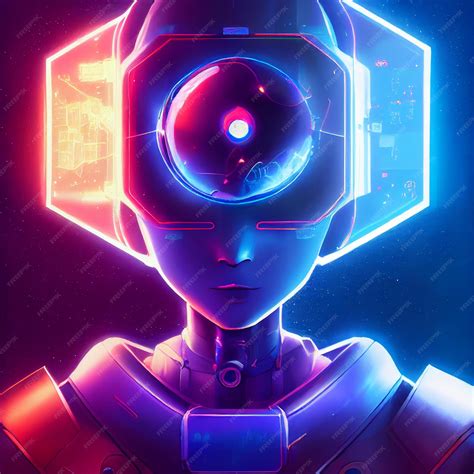 Premium Photo Cyberpunk Cyborg Robot Futuristic Portrait 3d Rendering