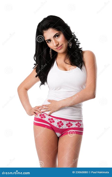 Mujer Joven En La Ropa Interior Blanca Foto De Archivo Imagen 23060880