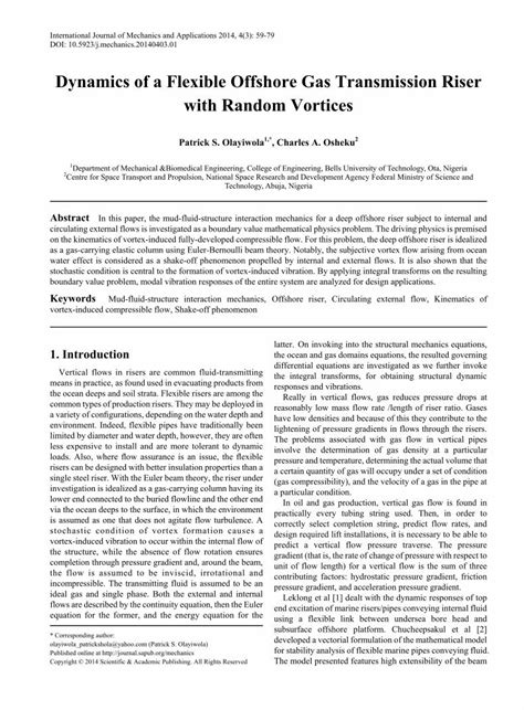 Pdf Dynamics Of A Flexible Offshore Gas Transmission Riser Dokumentips