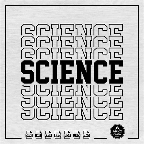 Science Svg Png Science Layered Letters Svg Stacked Up Letters