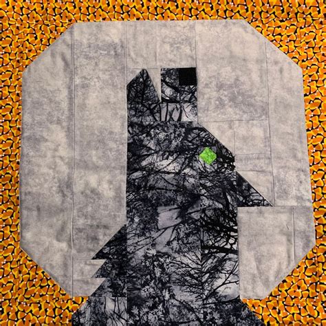 Halloween Wolf Quilt Block Pattern Etsy