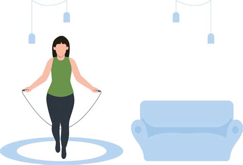 Girl Doing Skipping Rope Exercise 22956601 Vector Art At Vecteezy