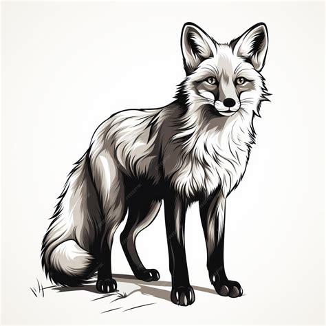 Premium Photo Handdrawn Vector Illustration Of A Fox In Highcontrast