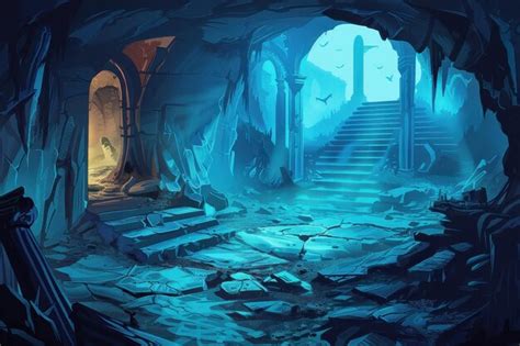 Mysterious Underground Chamber With Ancient Relics And Stairway To The