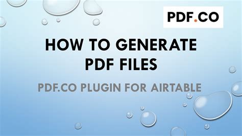 How To Generate Pdf Files With Airtable Data Using Plugin Youtube