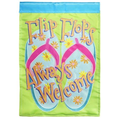 Magnolia Gardens M011315 13 X 18 In Double Applique Flip Flops Welcome