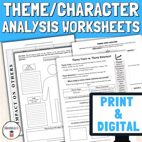 Character Analysis Worksheets And Activities Bundle Education Is Lit