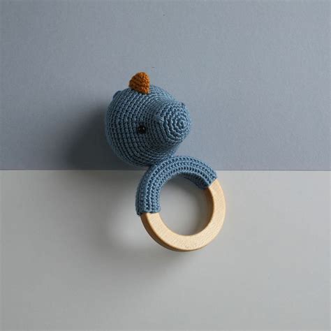 Πλεκτός Δεινόσαυρός Κουδουνίστρα Loretas Knitting