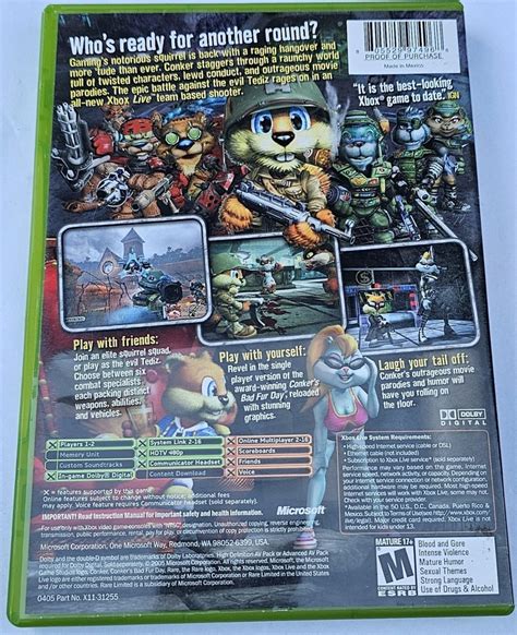 Conker Live And Reloaded Xbox Original No Manual Tested Working Ebay