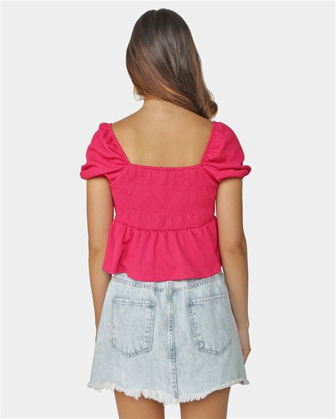 Riachuelo Blusa Cropped Feminina Manga Curta Ribana Rosa Pink Pool By Riachuelo