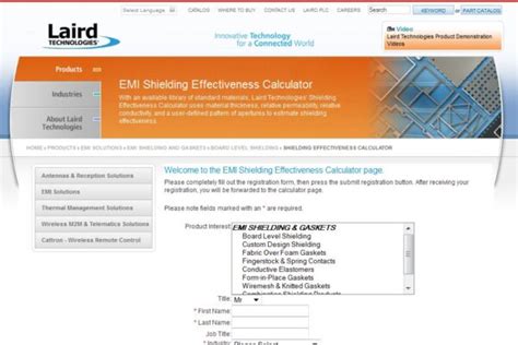 Interactive Emi Shielding Effectiveness Calculator