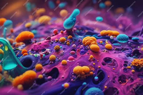 Premium Ai Image Microbial Symphony Futuristic Science Lab Background