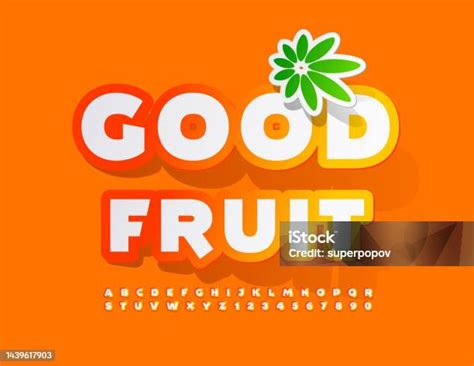 벡터 포스터 장식 꽃과 좋은 과일 스티커 스타일 알파벳 문자와 숫자 세트 건강한 식생활에 대한 스톡 벡터 아트 및 기타 이미지 건강한 식생활 과일 광고 Istock