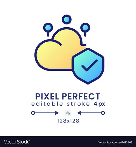 Cloud Security Gradient Fill Desktop Icon Vector Image