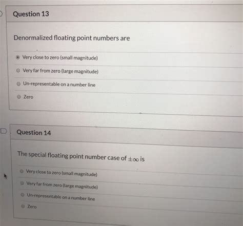 Solved Question Denormalized Floating Point Numbers Are Chegg