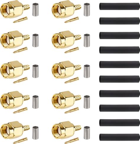 Xrds Rf Sma Crimp Connectors 10pcs Sma Male Crimp Solder