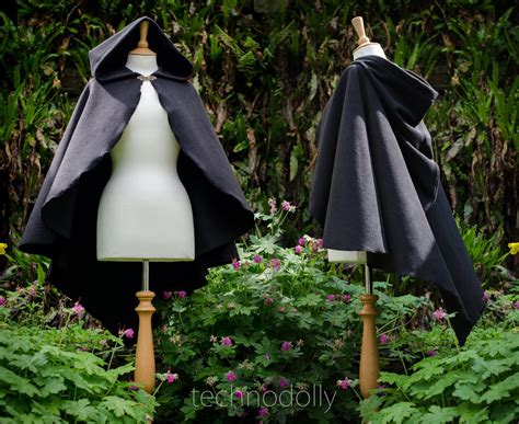Black Hobbit Cloak Black Fleece Cloak Black Cape Warm Winter Cloak