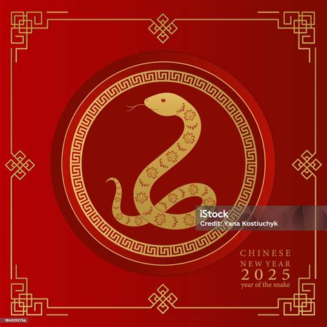 구정 2025 황금 뱀과 빨간 배경입니다 벡터 일러스트 레이 션 2025년에 대한 스톡 벡터 아트 및 기타 이미지 2025년