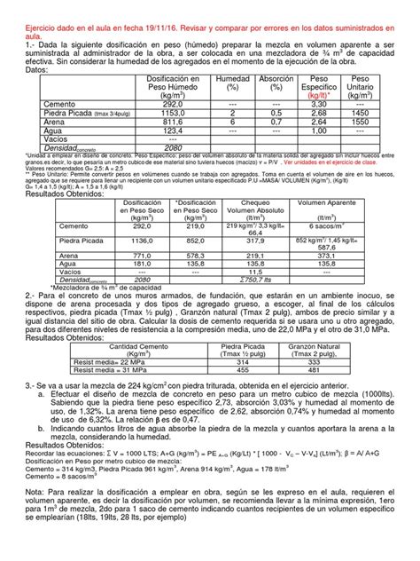 Ejercicios Para El Diseno De Concreto Pdf Hormigón Volumen